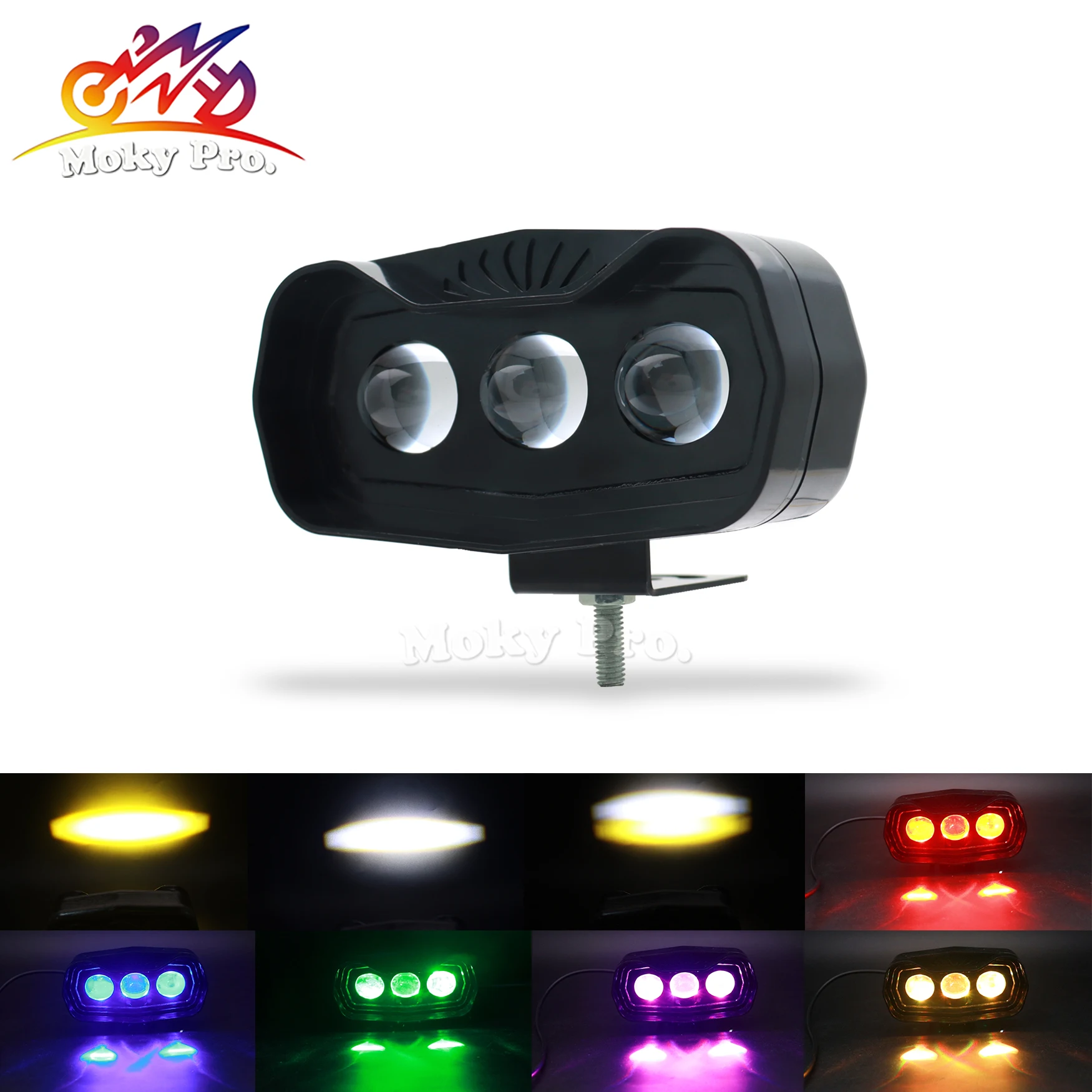 Motorcycle External Spotlight - Multicoloured LED Fog Lamp