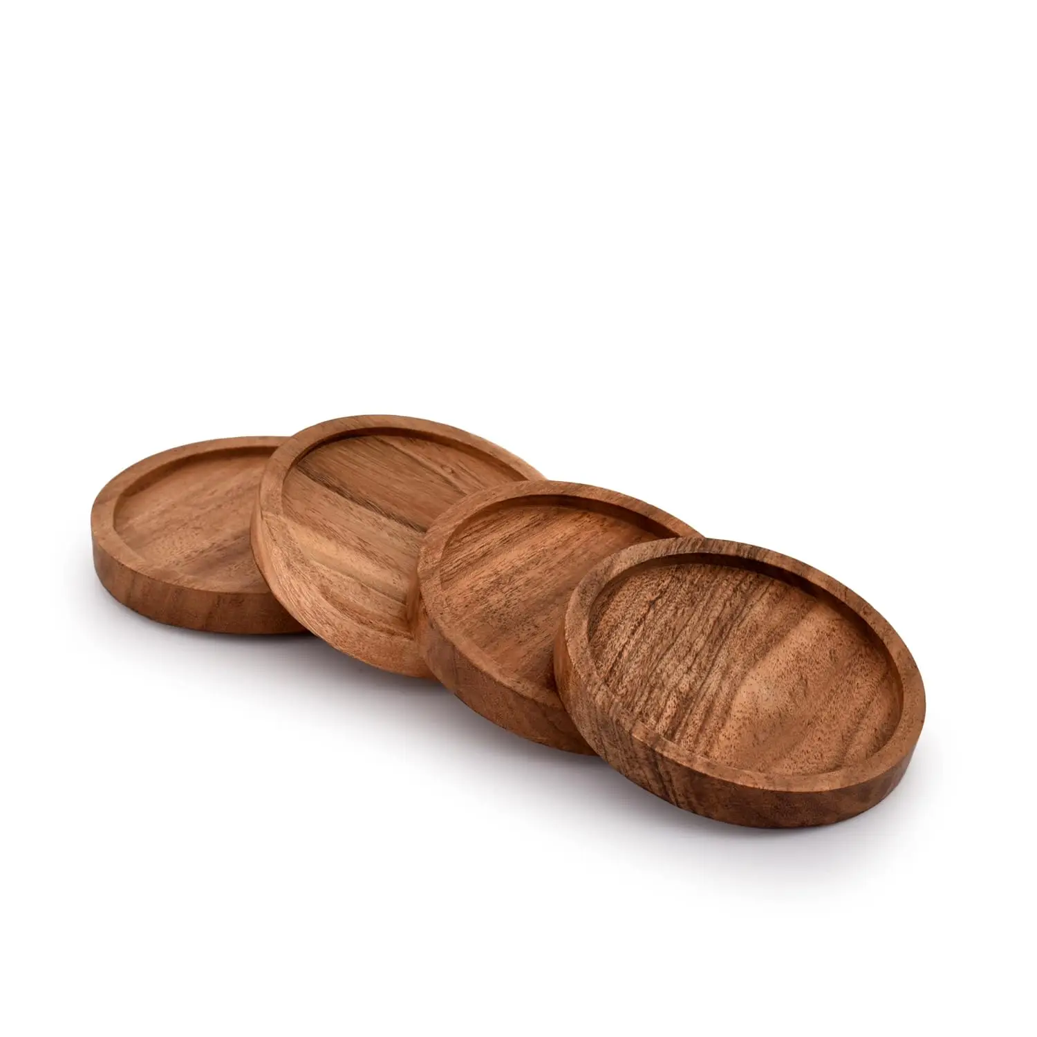 Acacia Round Wood Coasters 4 Inch Wooden Drink Coasters Bulk Stackable ...