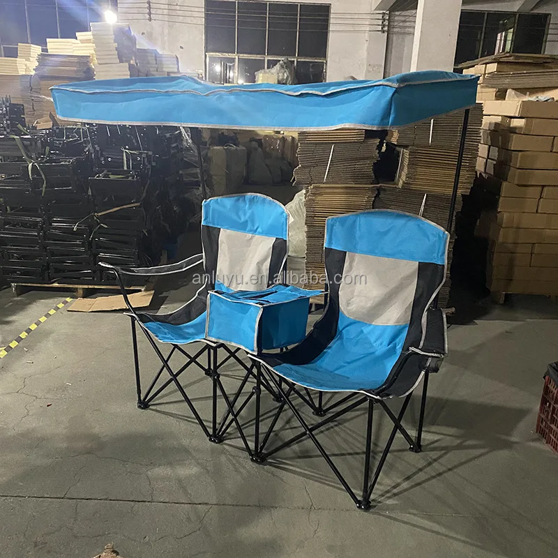 Outdoor Cheap Foldable Lawn Fishing 2-person Folding Double Beach Chair ...
