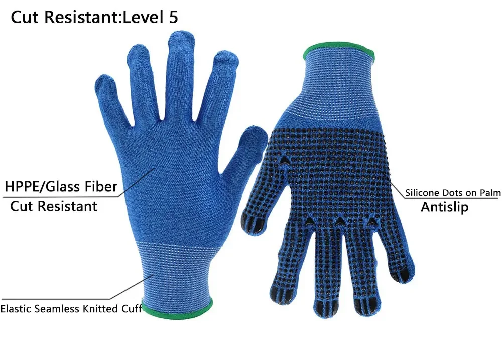 Sonice Hot Sale Pvc Dotted Safety Nitrile Hppe Working Household Knitted Gloves - Buy Cut ...