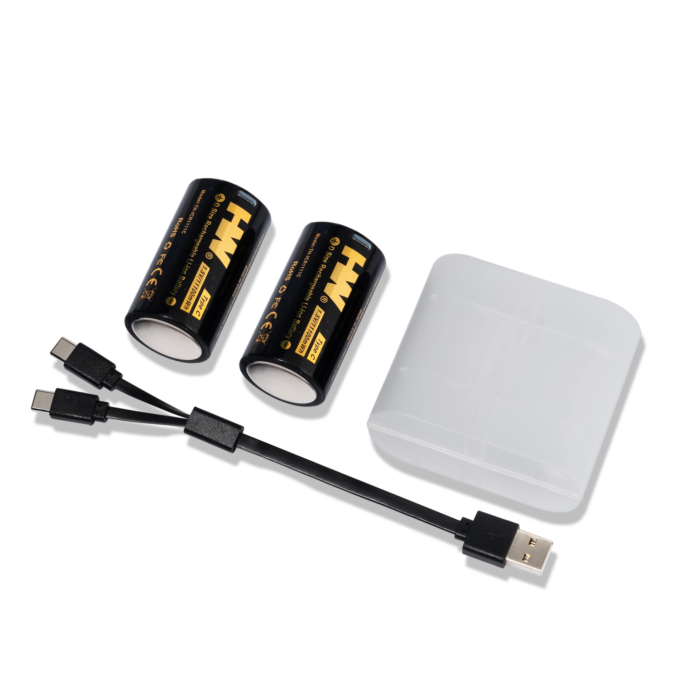 1.5V 11100mWh USB Rechargeable AAA Lithium-Ion Batteries Type-C Port ...