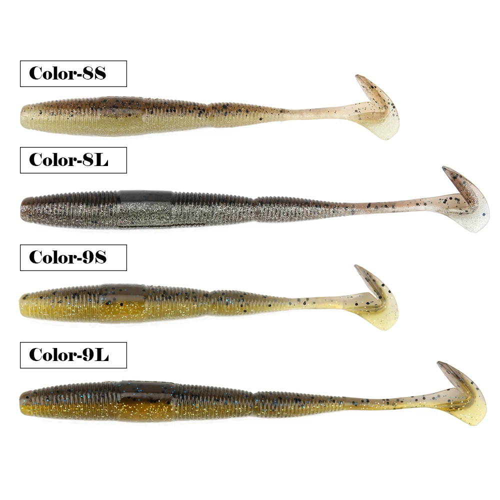 Spinpoler Soft Fishing Lure Rubber Worm 5.5"/7" Plastic Gear Segmented ...