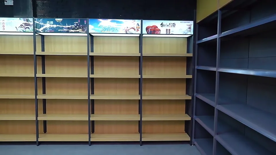 Supermarket Wooden Retail Shelving Display Shop Shelves Snacks Cosmetic ...