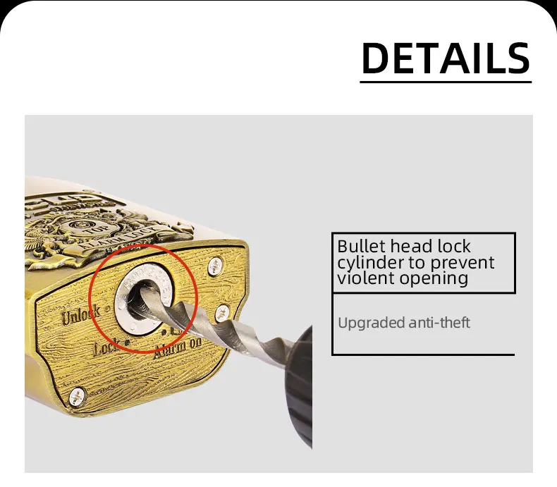 Top Security Brass Uncuttable Padlock Alike And Master Key System Alarm ...