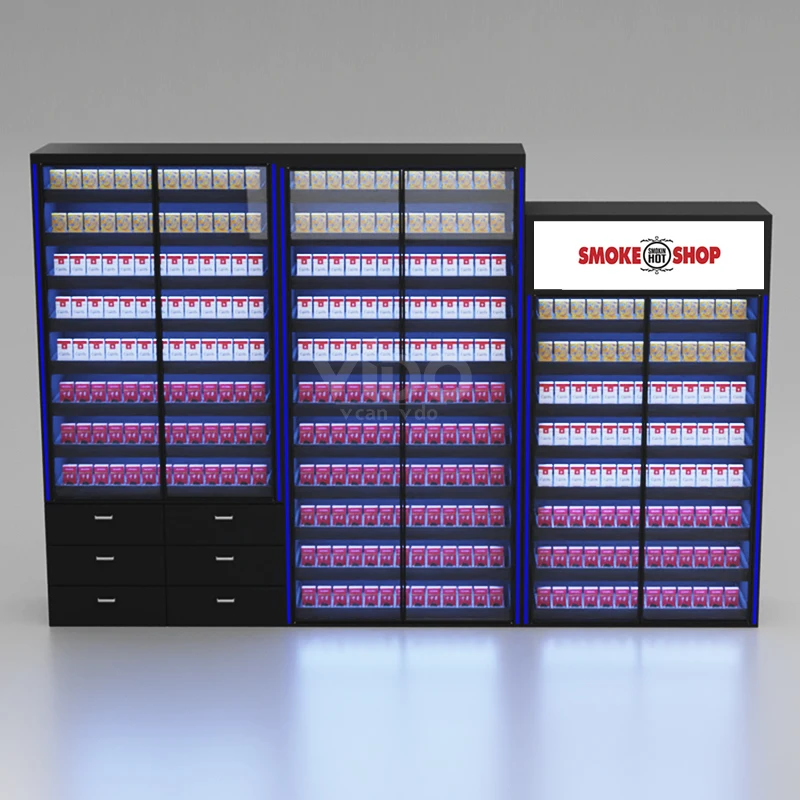 Customized Wood Cigarette Shop Cabinet - High Quality Display Racks