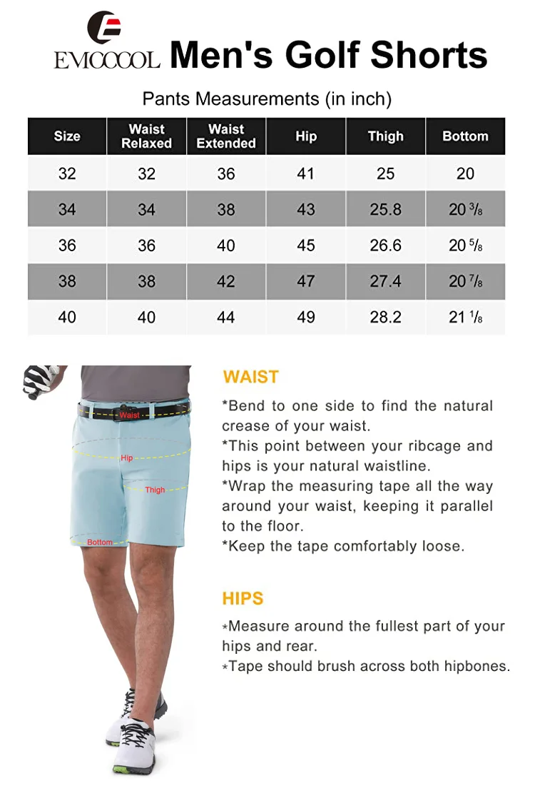 Wholesale Golf Shorts Men Sport Shorts Casual Classic Fit Comfy Golf ...