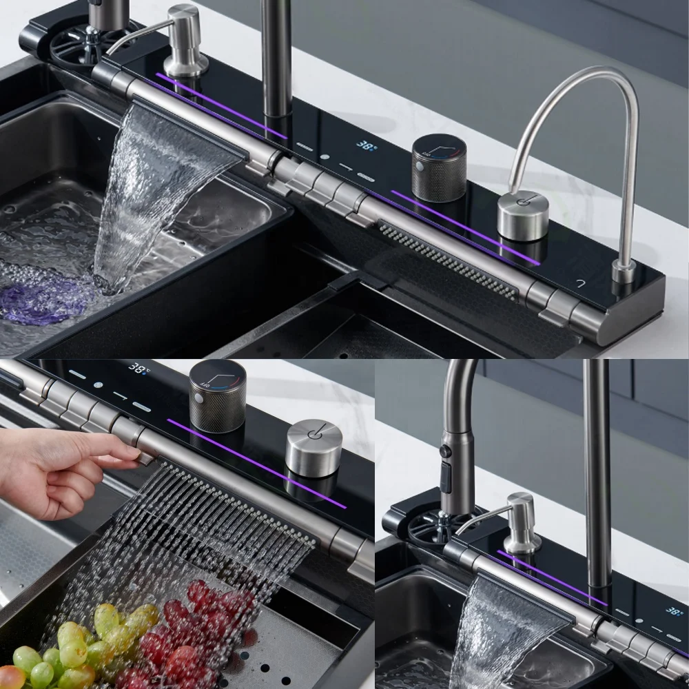 Copper Structure All In One Faucet Double Stainless Steel Mul ...