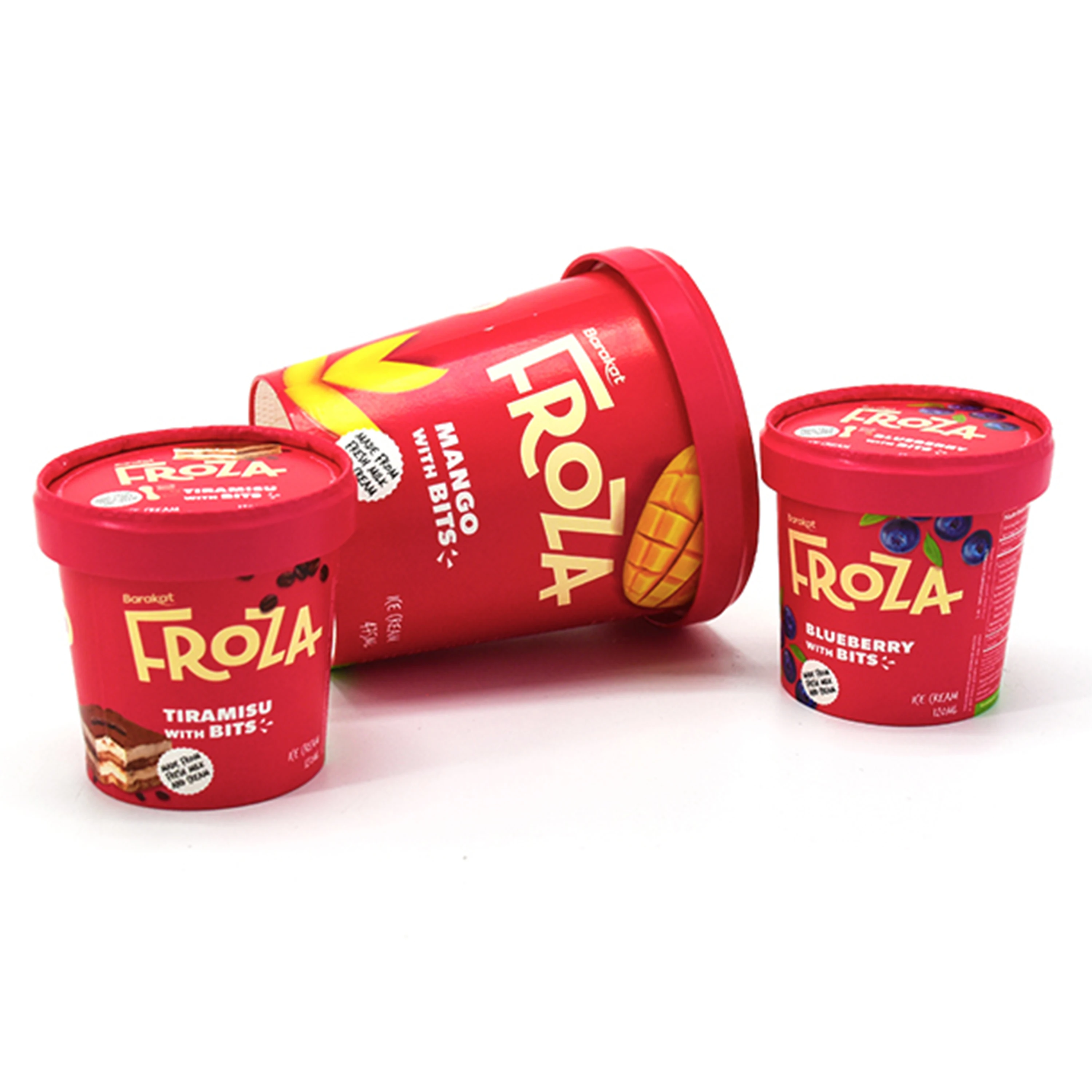 Wholesale Disposable Dessert Yogurt Ice Cream Frozen Fruit Tubs Round ...