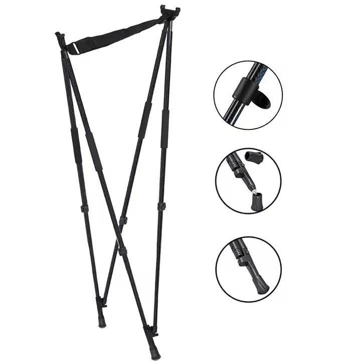 Outdoor Telescopic Shooting Sticks Multifunction 4-Leg Aluminum Alloy ...