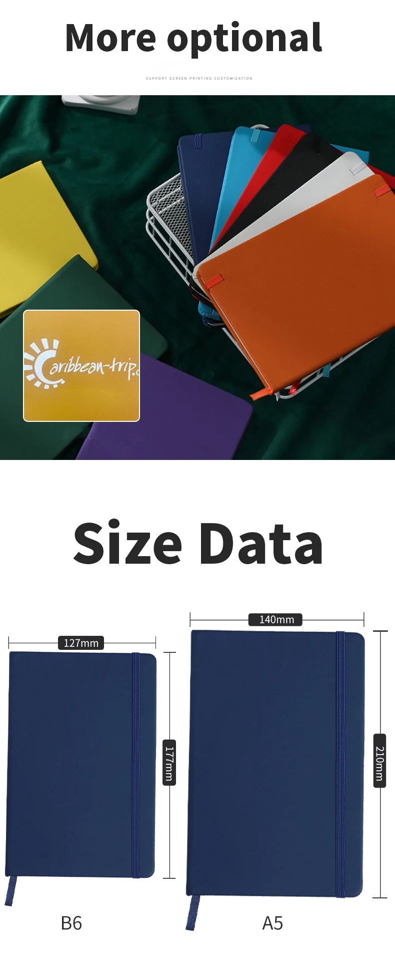 Wholesale Custom A5 PU Journal with Elastic Strap & Logo