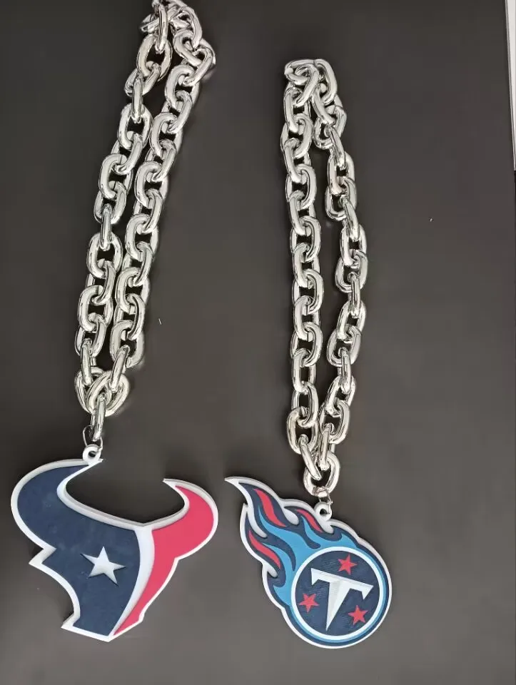 Custom Nfl Mlb Logo Fan Chain Football Baseball Team Plastic Necklace ...