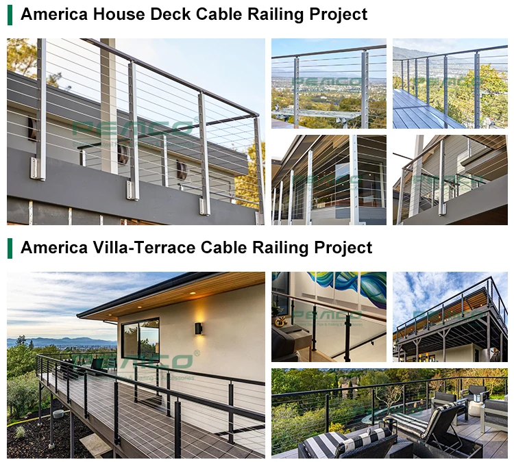 Exterior Black Deck Wire Rope Balustrade Cost - DIY Cable Railing System