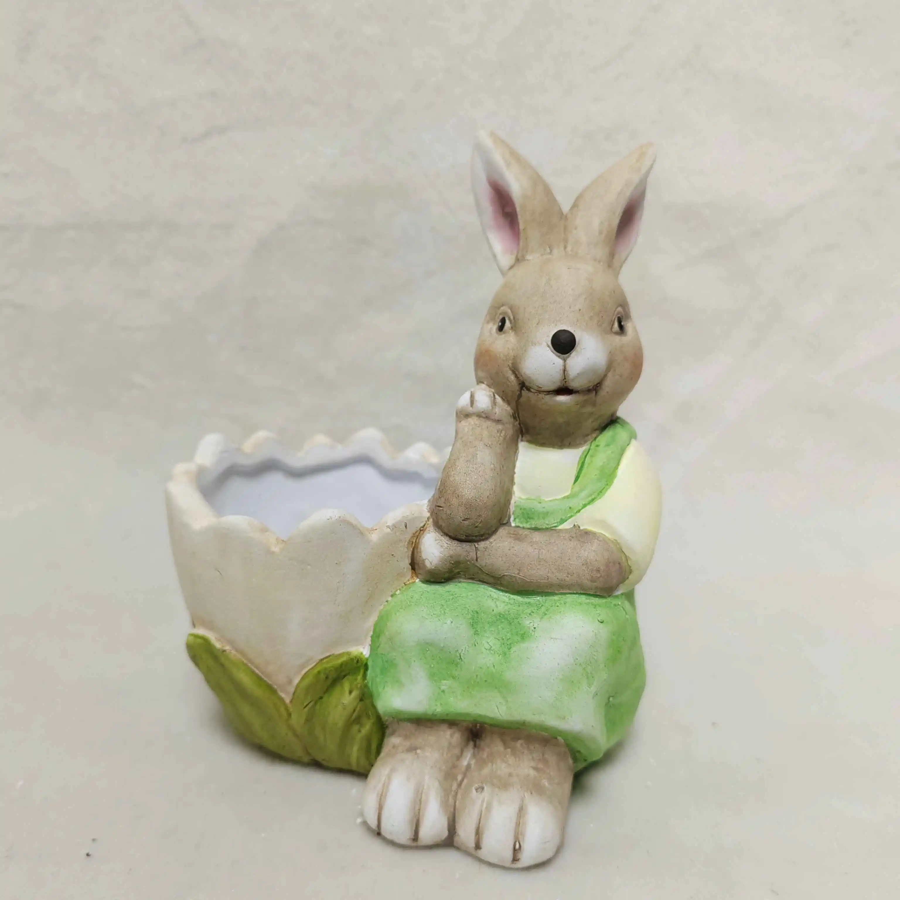 Customized Garden Bunny Family Ceramic Vase Rabbit Planter