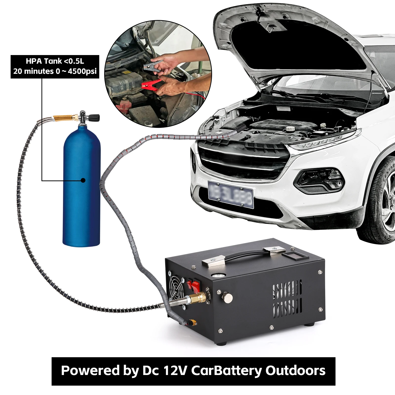 Alibaba.com: 4500Psi 30Mpa 12V DC/110V AC oil-free waterless air ...