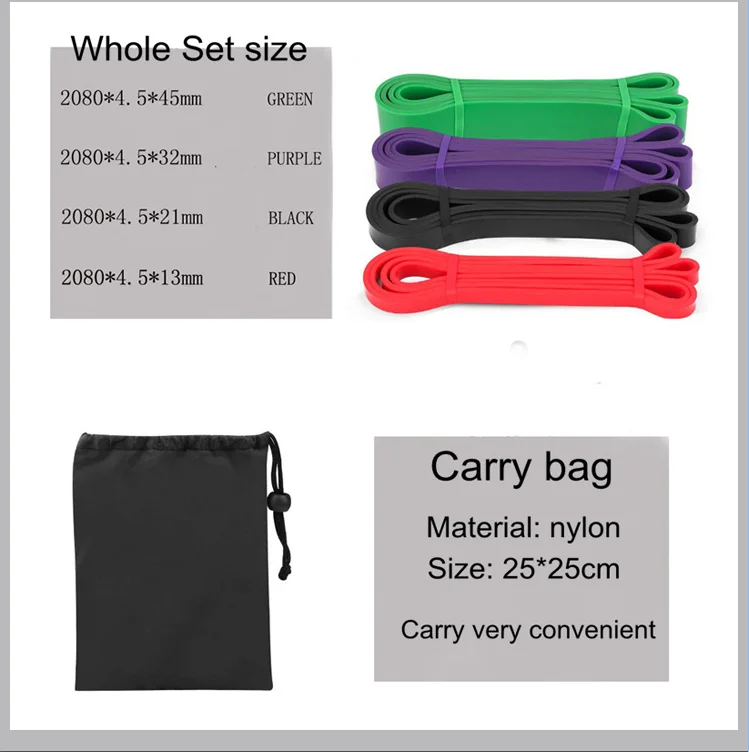 Custom Elastic Long Yoga Power Pull Up Assist Stretch Bands Fitness ...