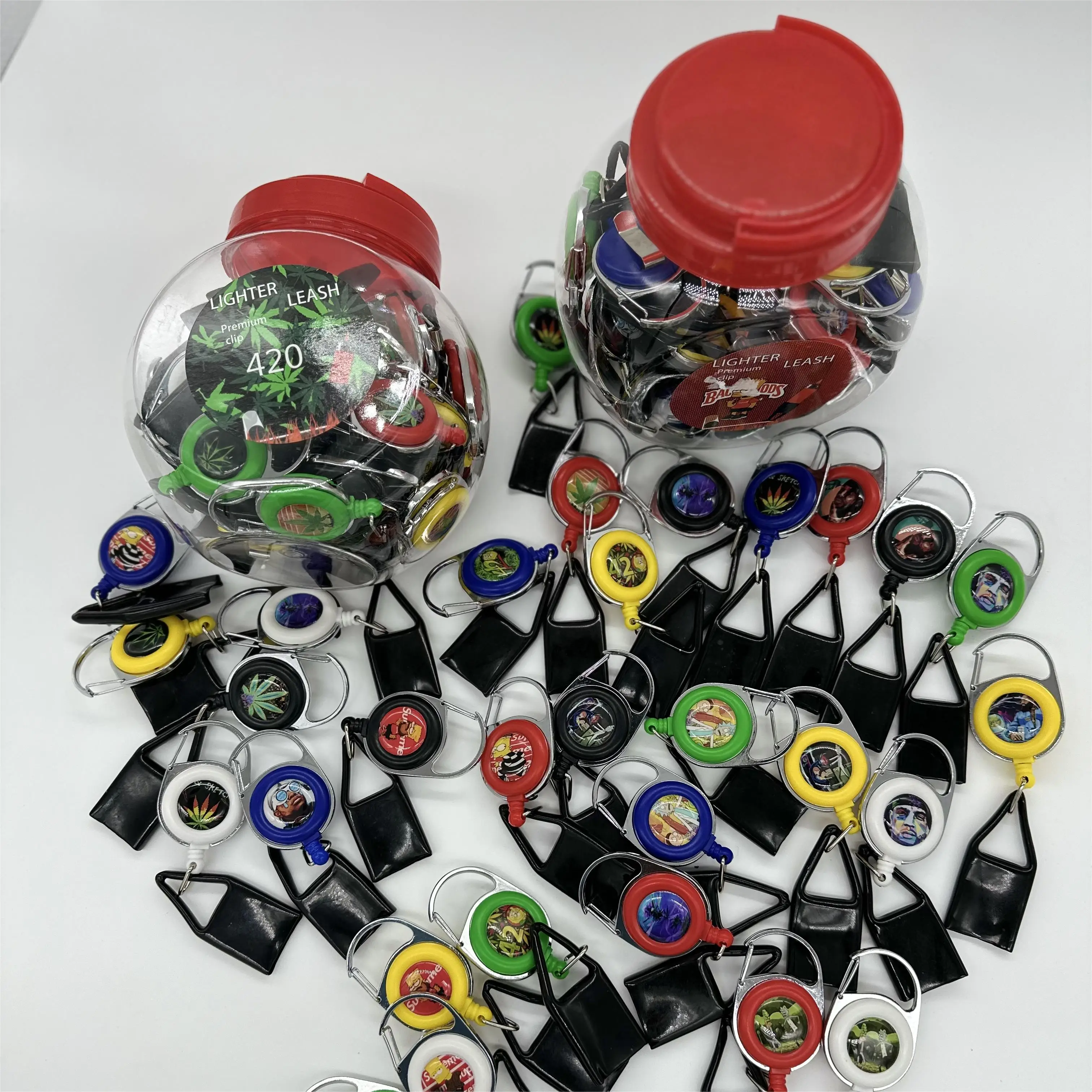 Customized Logo Retractable Pull Reel Keychain Lighter Holder Premium ...