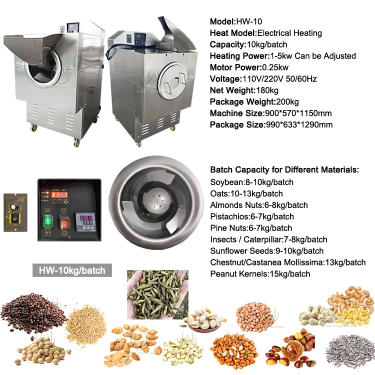 5kg-500kg Electromagnetic Induction Heating Roaster for Nuts