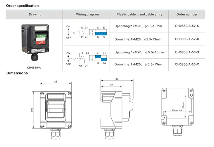 Explosion-proof Push Button Switches - Atex Zone 1 Certified