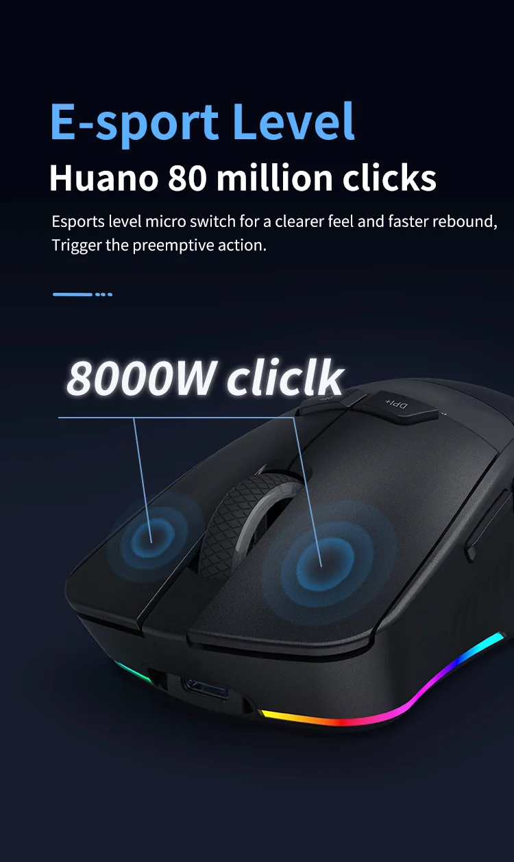 8K Gaming Mouse with OLED Screen - 26000DPI & Rechargeable
