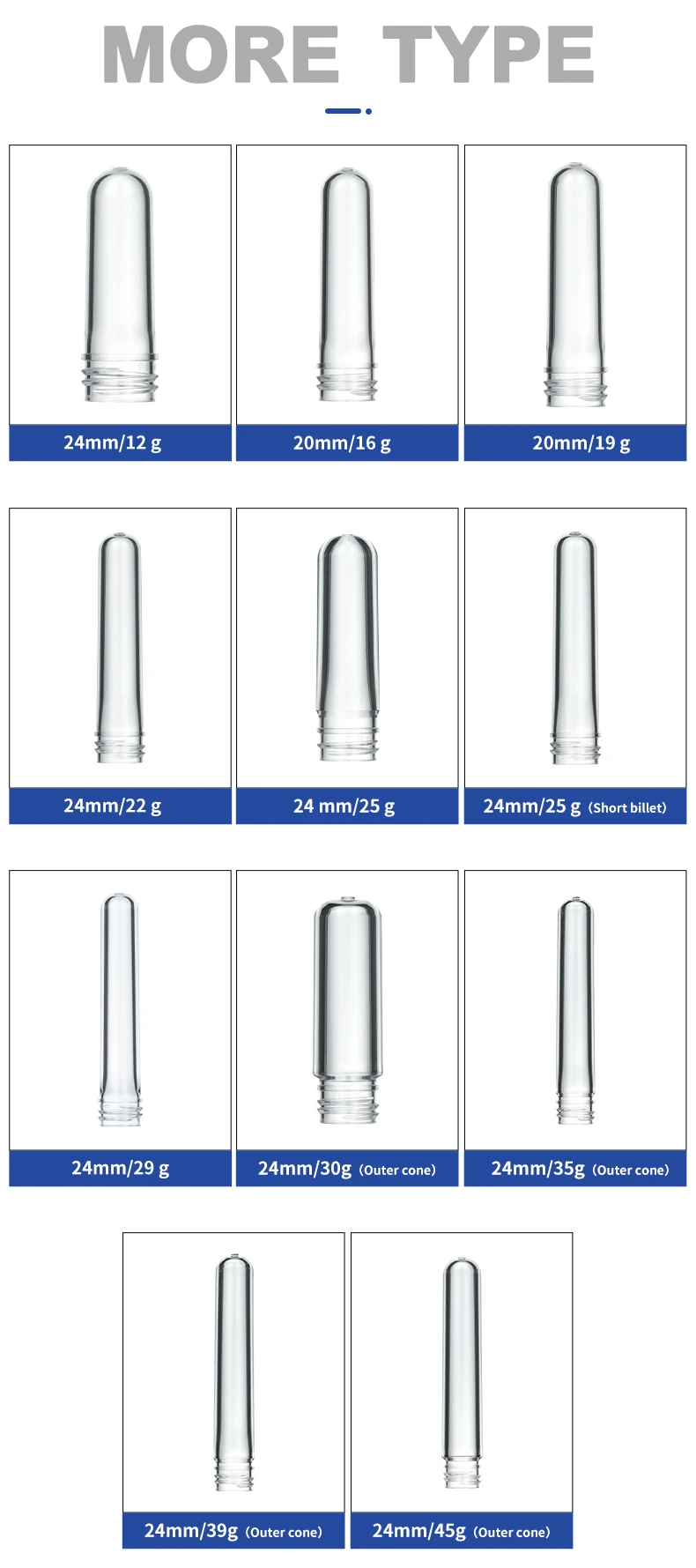 28mm 35 G Pet Preform Pcr Bottle Transparent Preform For Cosmetics ...