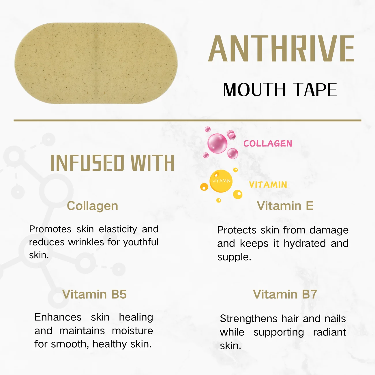 CM Custom Lip Shape Women Sleep Tape Better Breath Infused Vitamin E B5 ...