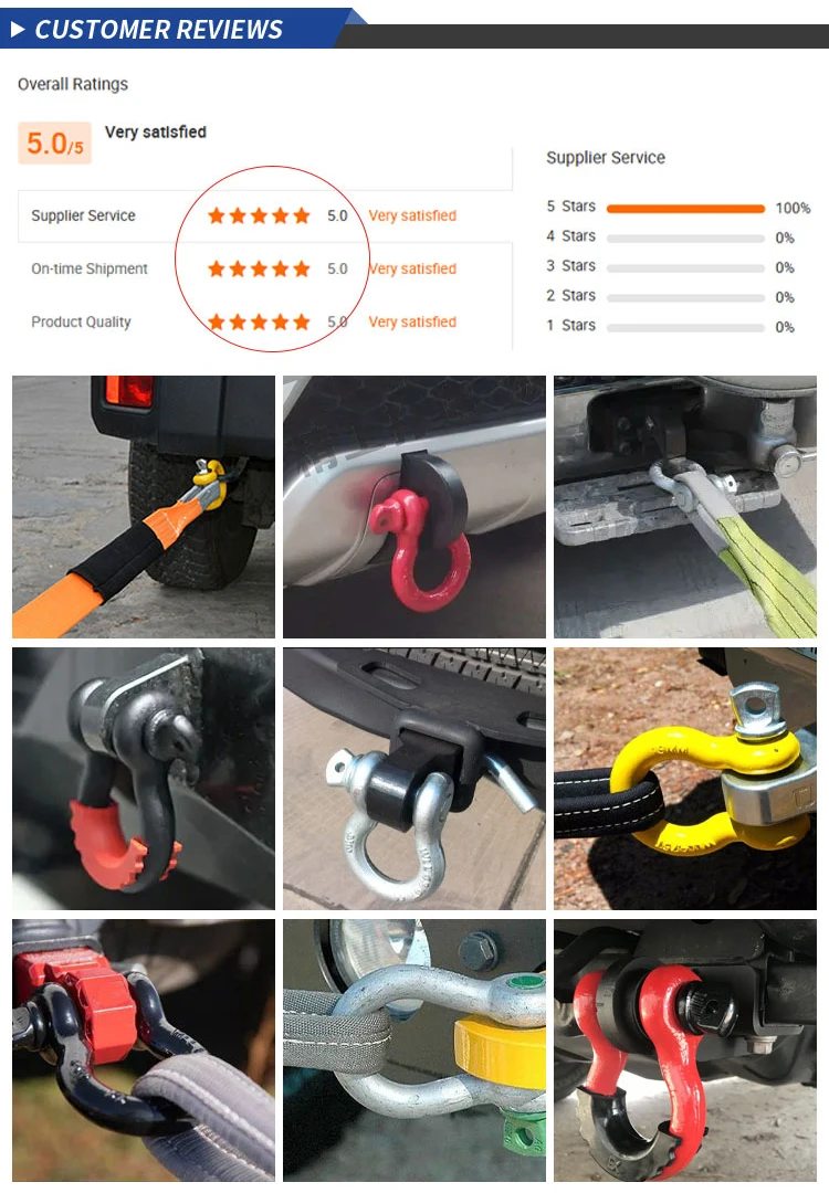 Customized off Road Heavy Duty Towing Bow Shackles 3/4"