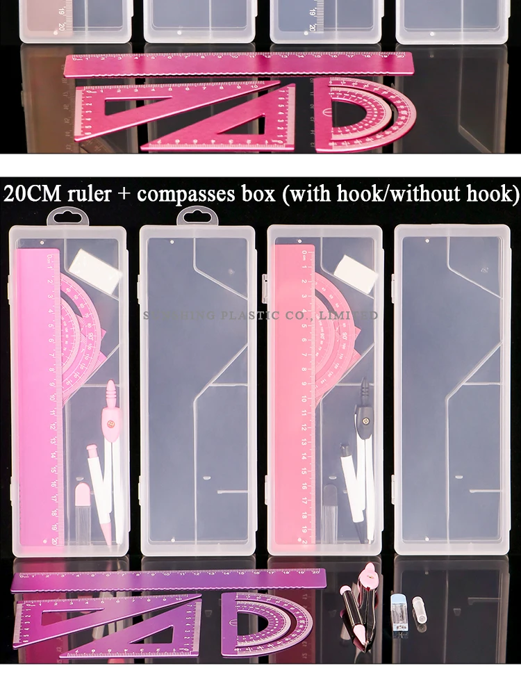 Weisheng Plastic Rulers For School Ruler Case Geometry Set Box Pencil ...