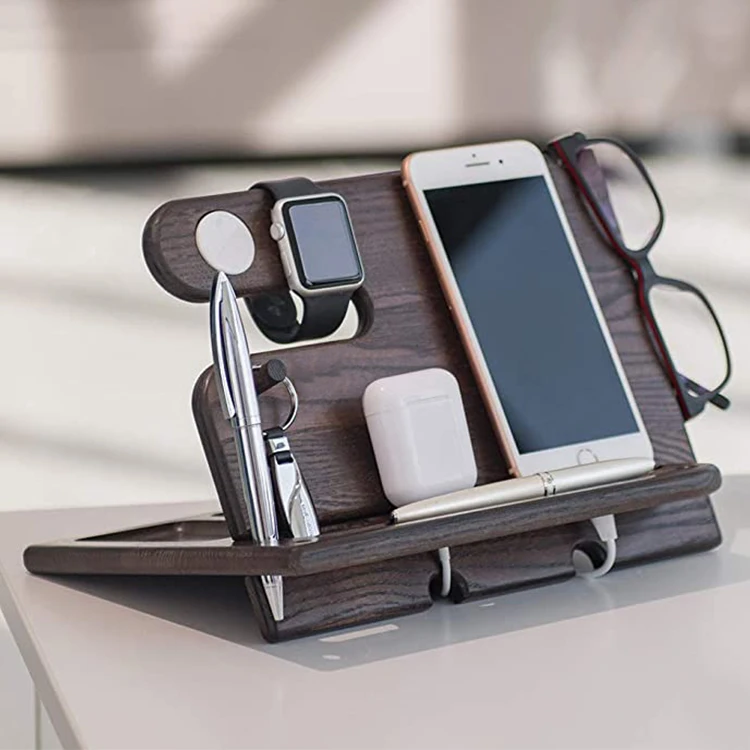 Mobile Phone Rack Rechargeable Wooden Satellite Cell Phone Docking ...