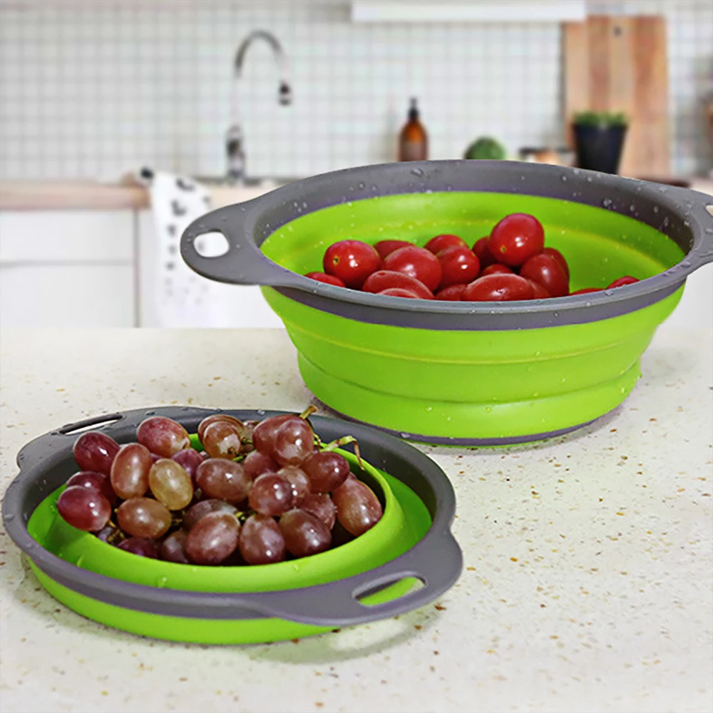 Kitchen Extendable Strainer Set Collapsible Colander Folding Strainer ...