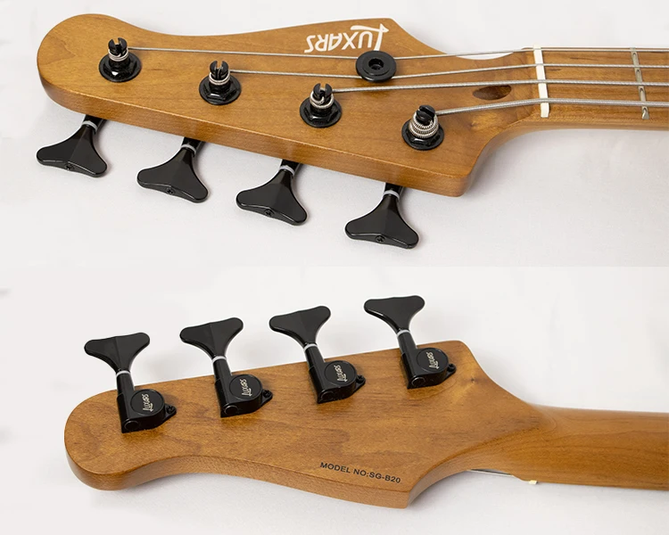 Luxars Electric Bass - Poplar Body with Roasted Maple Fingerboard