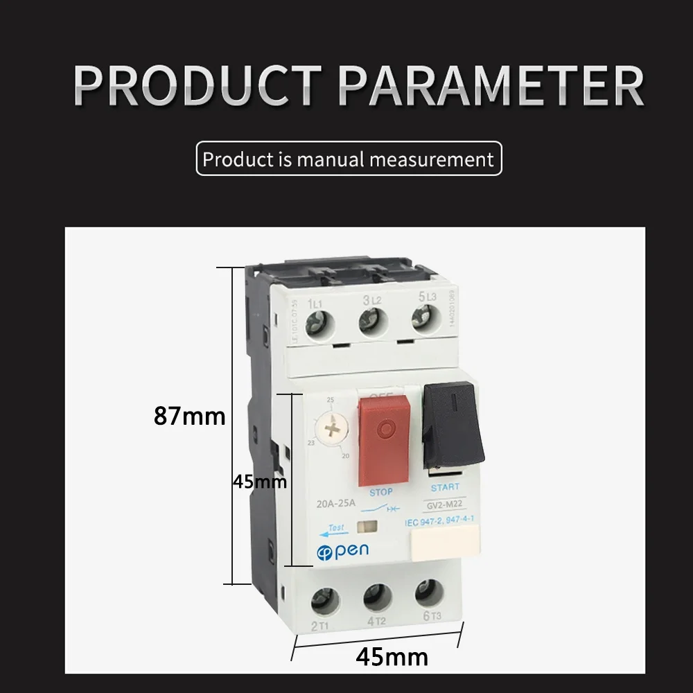 Open Electric Motor Starter Protection Circuit Breaker