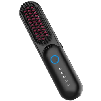 Cordless Usb Portable Heat Comb Rechargeable Hair Straightener Comb ...