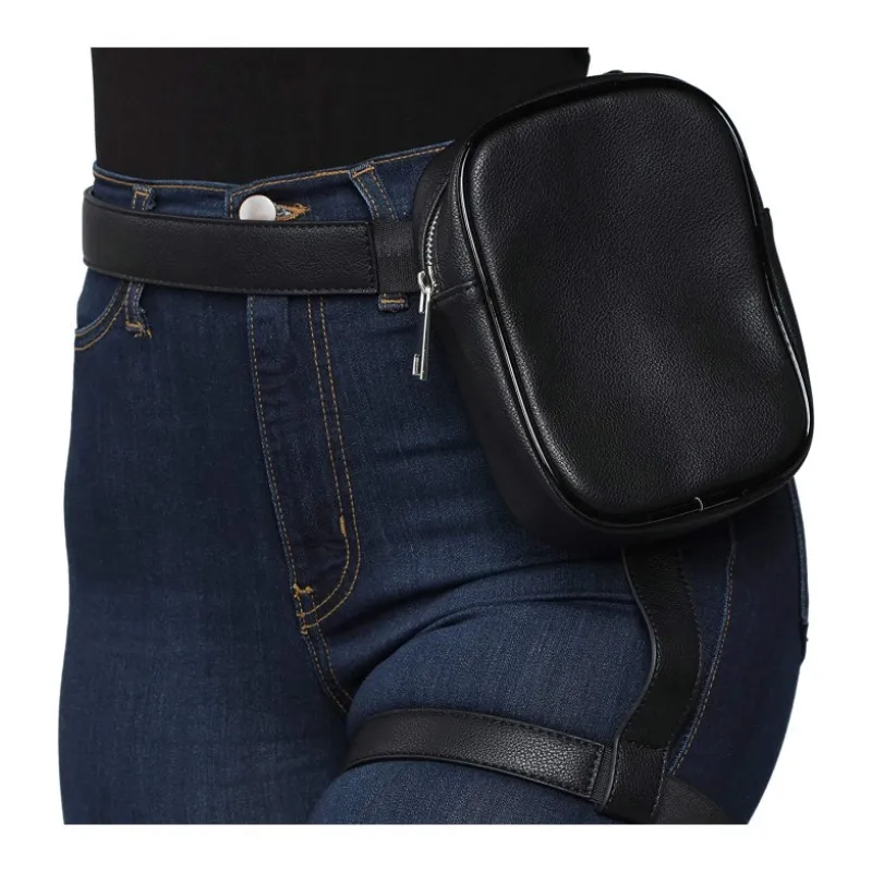 Trendy Leg Harness Fanny Pack Leather Thigh Fanny Wrist Bag Women Sport ...