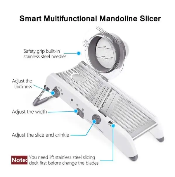 Lmetjma 18 Types Adjustable Mandoline Slicer Stainless Steel Vegetable ...