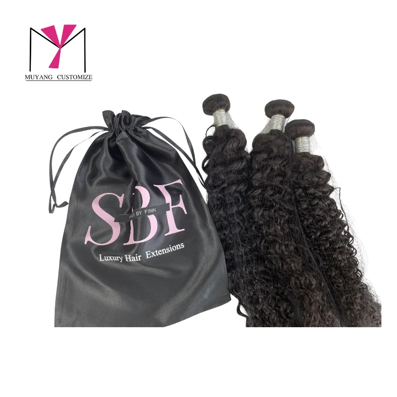 Small Moq Custom Logo Color Printing Satin Hair Bag for Wig and Hair ...