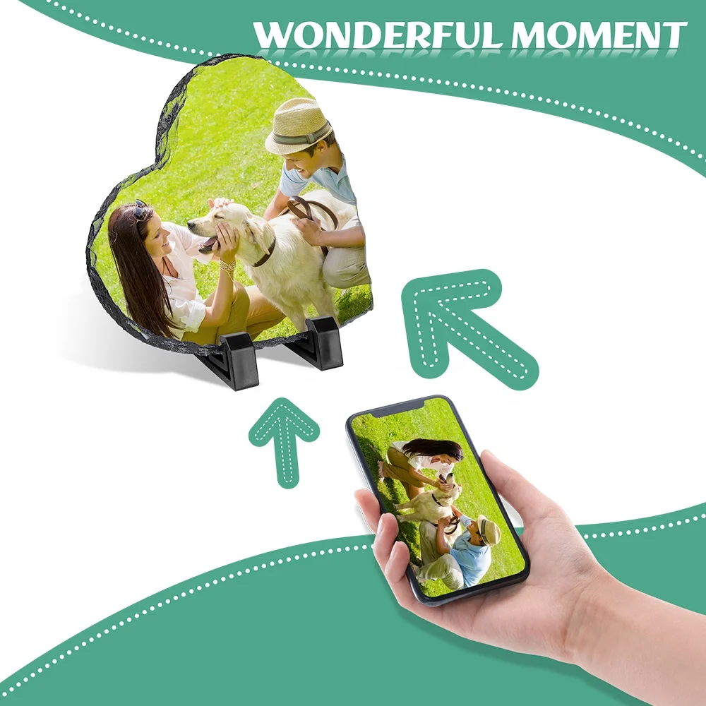 Prosub Sublimation Photo Stone Slate Blanks Custom Photo Heart Shape ...