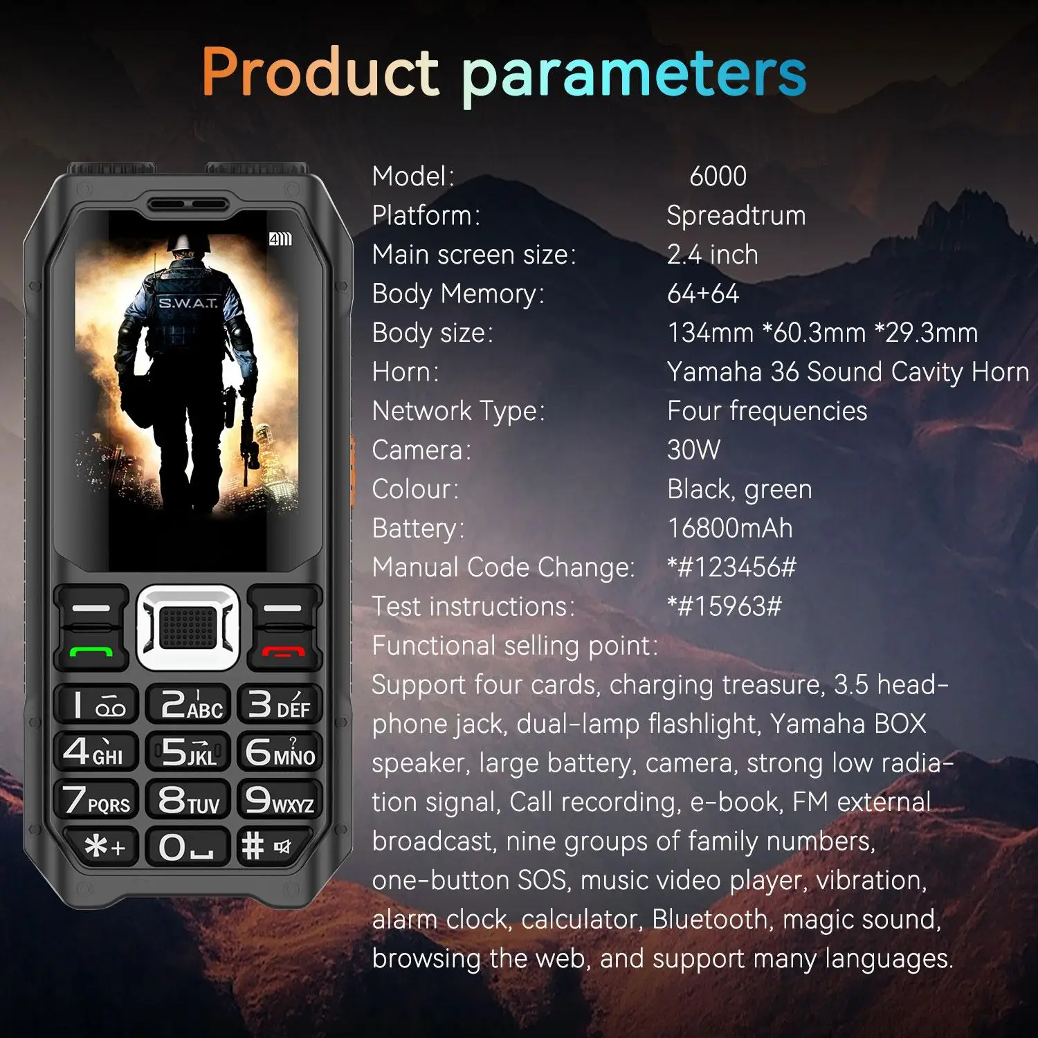 Cheap 2g Senior Mobile Phone with 4-SIM Big Button Big Voice Rugged ...