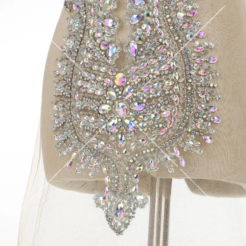 Rhinestones Bodice Glass Flat Applique For Bodice Sew On Crystals Lx ...