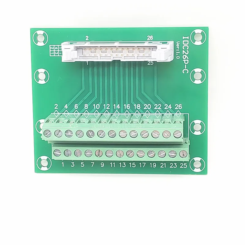 IDC26P Male Connector 26P Terminal Block Adapter DIN Rail Mounting PLC ...