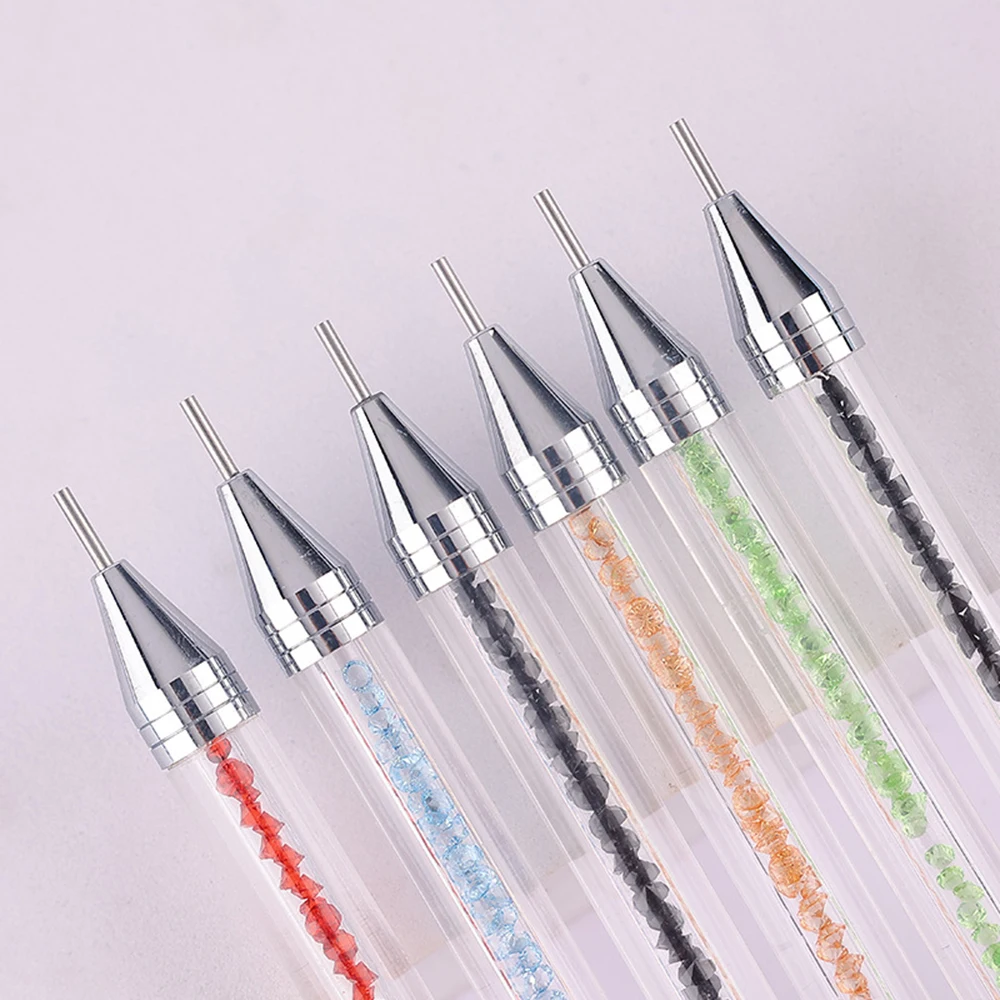 DIY Point Rhinestone Tools Dual Heads Acrylic Metal Dotting Wax Pen ...