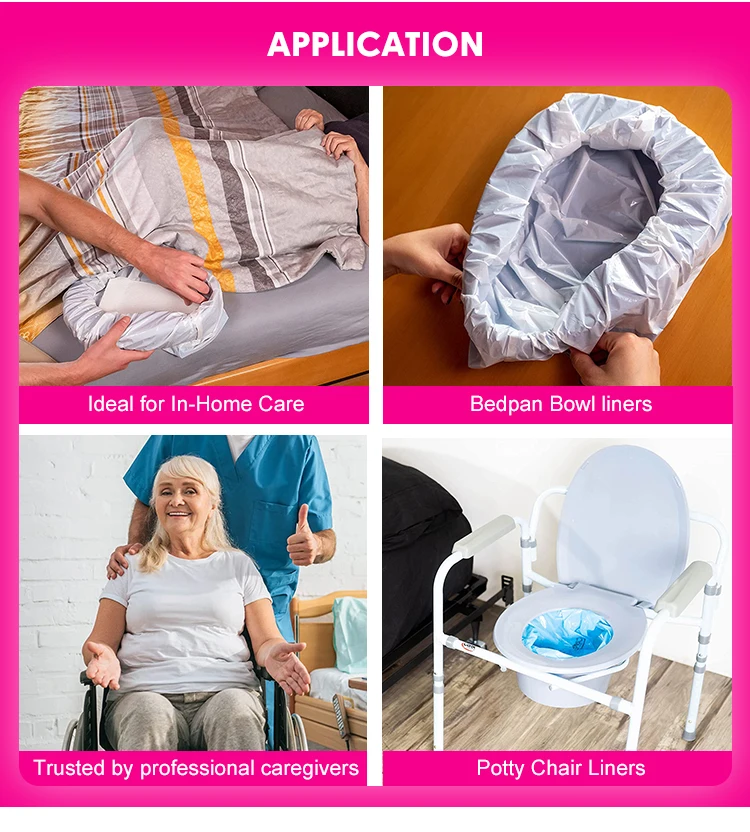 Universal Fit Adult Commode Chair Bucket Toilet Bags Medical Grade ...