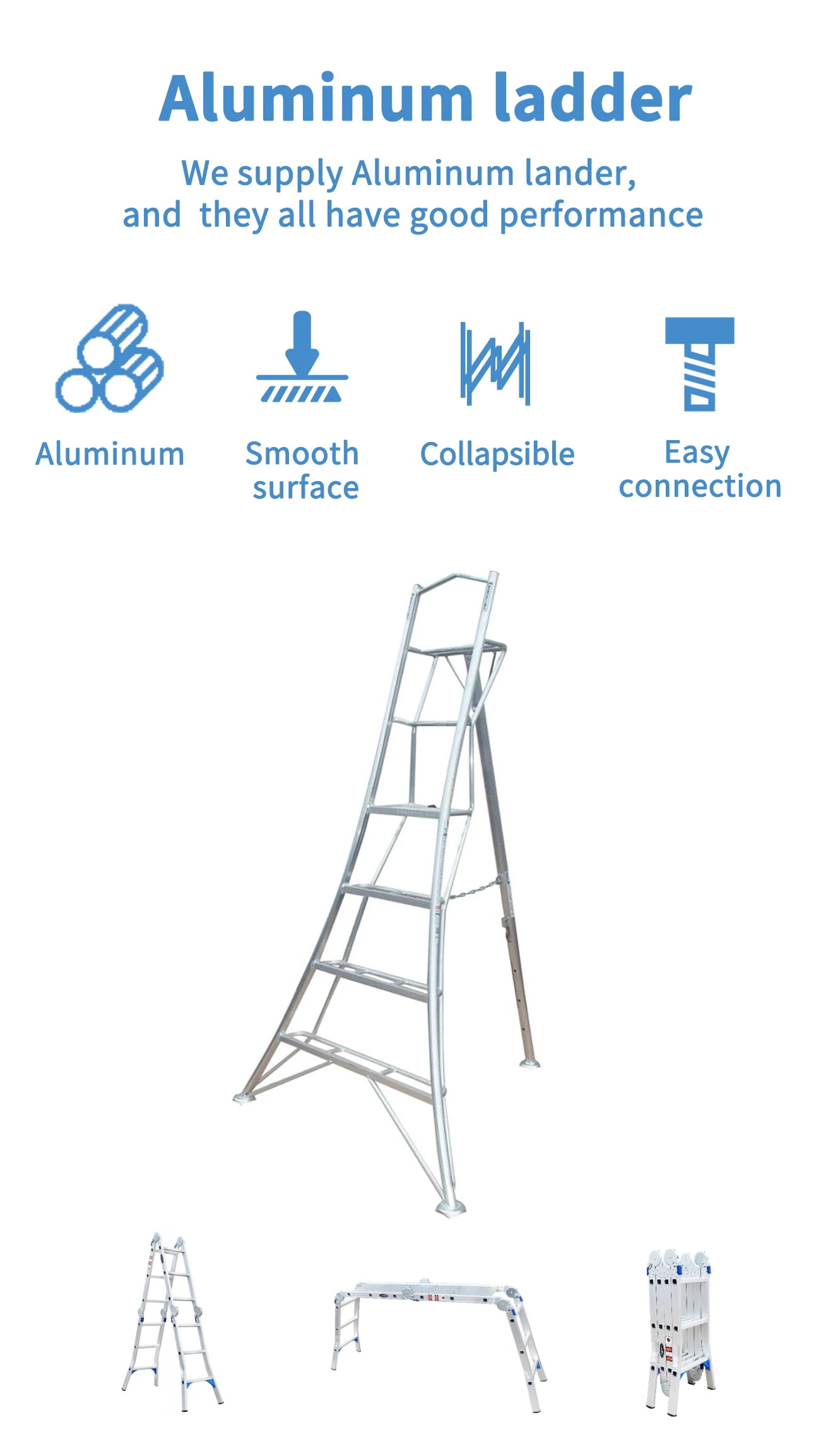 5 Steps Tall Aluminum Ladder Supermarket Ladder Garden Ladder On Sale ...