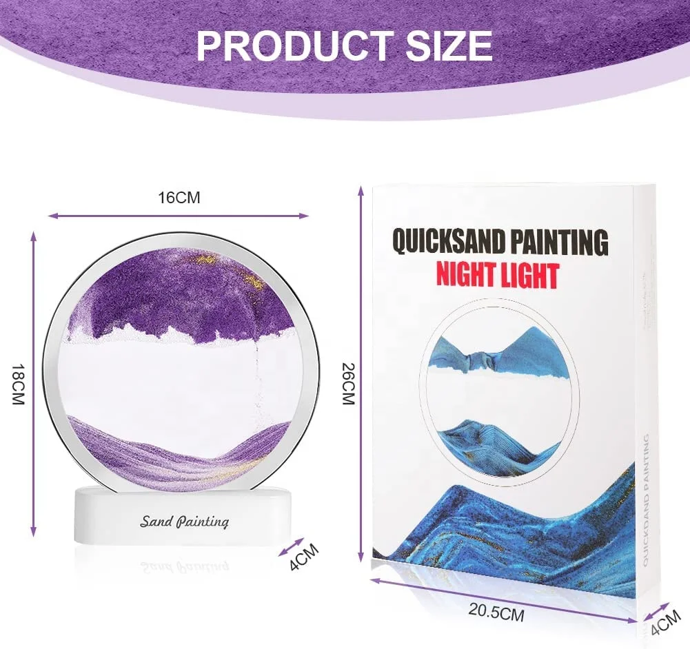 Art Sand Painting Lamp Moving Sand Art Modern Desk Light 3d - Buy Sand ...