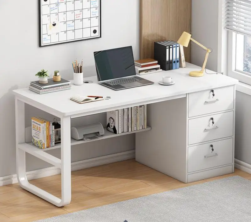 Modern simple office furniture with drawers desk Wooden customizable ...