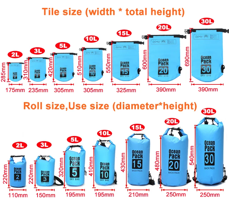 Custom PVC Sack Camping Hiking Backpacks - Waterproof Dry Bags