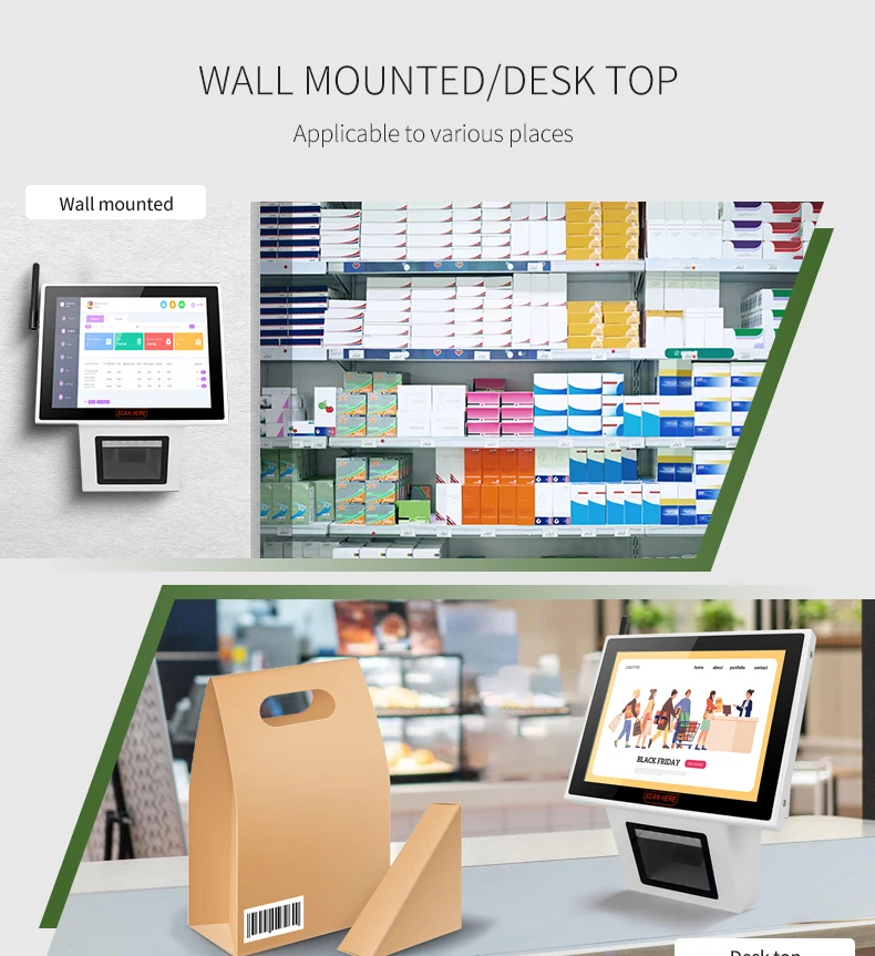 Android Touch Price Checker Kiosk With Barcode Qr Code Scanner Wall ...