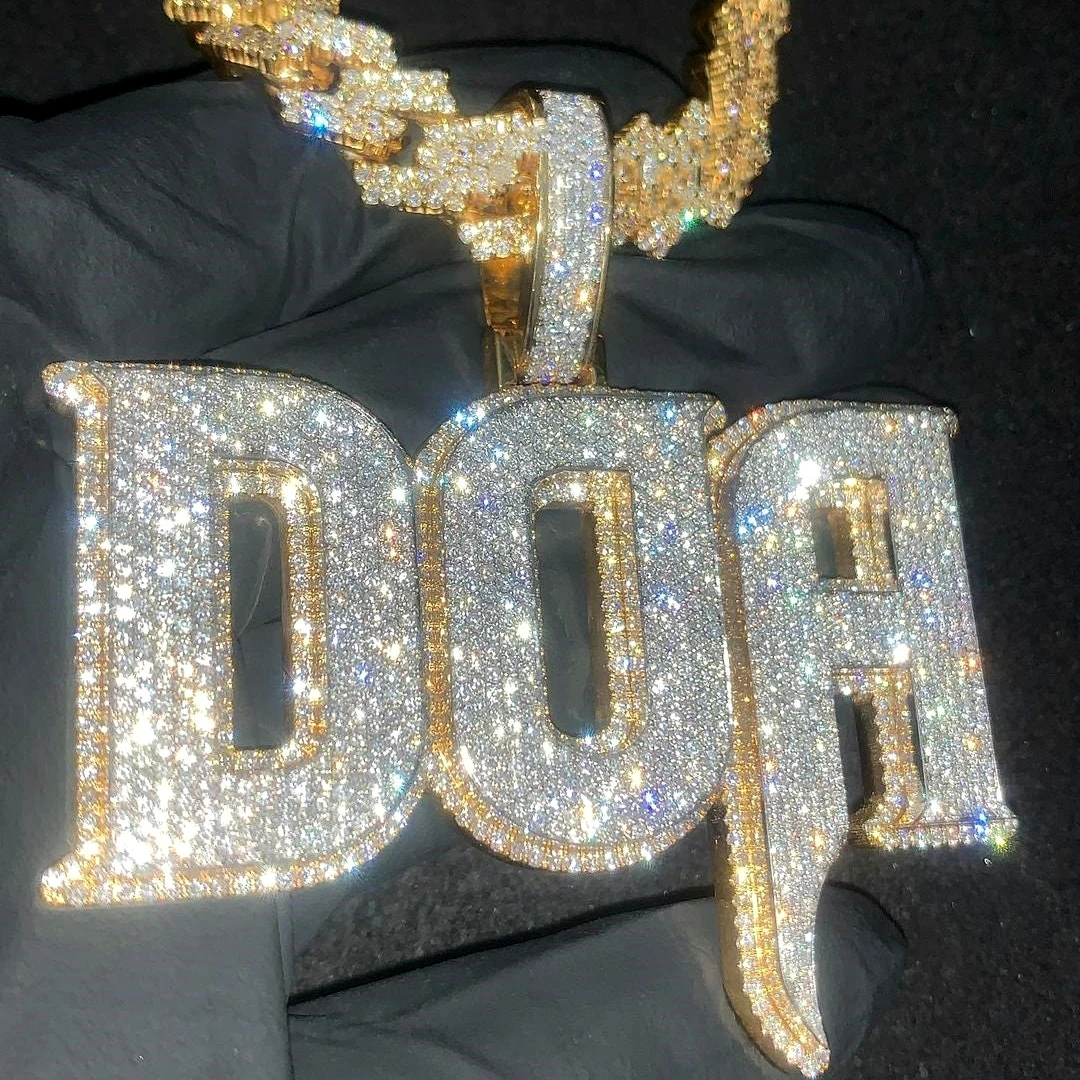 Moissanite Cuban Link Chain 15 20MM: Iced Out Diamond Chain Necklace ...