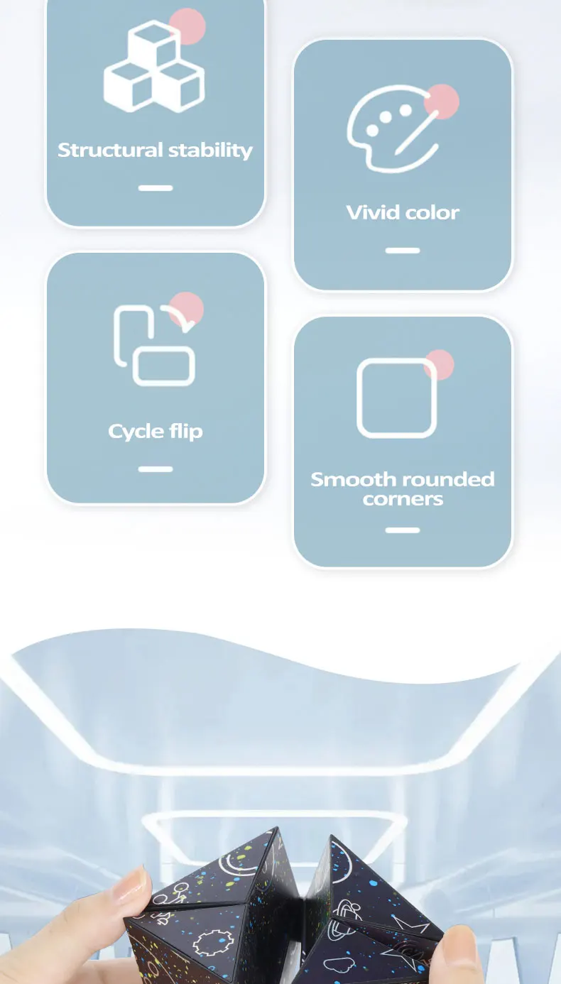 Star Sequin Folding Shape Shifting Box Infinity Cube Toy Patial ...