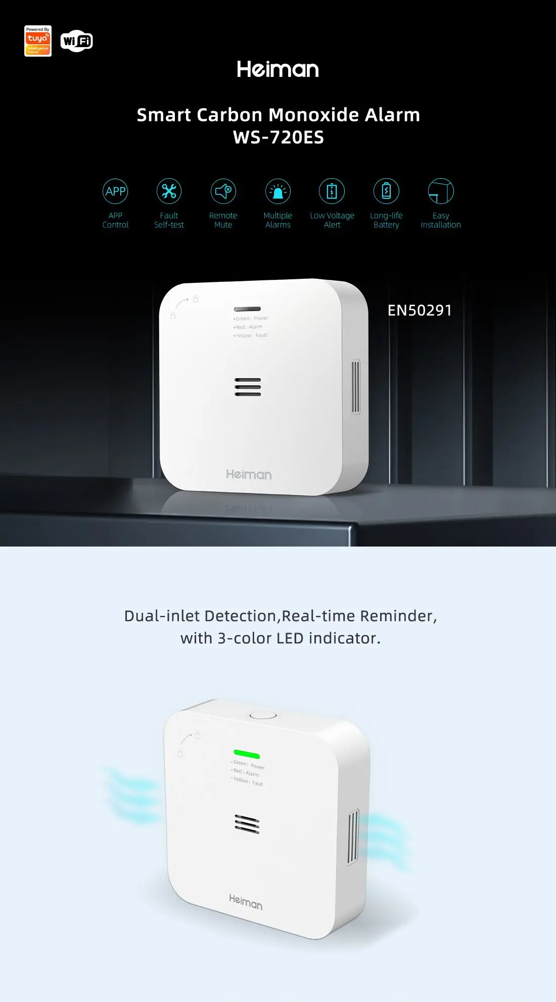 Wireless Interconnected 433mhz Rf Smart Tuya Wifi Co Gas Leak Carbon ...