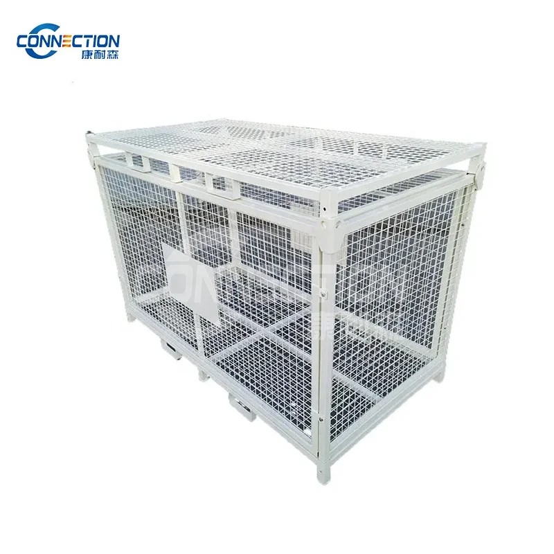 Industrial logistics metal box container pallet forklift order picker ...